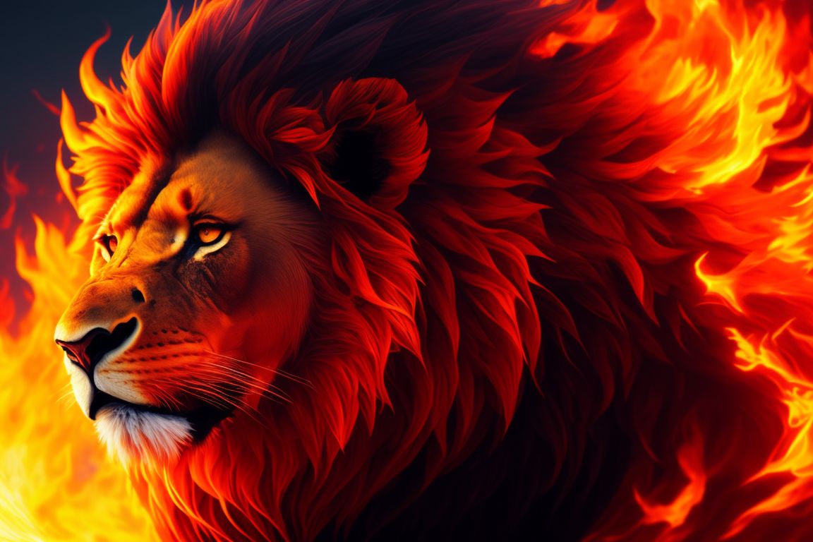 trivial-worm427: angry lion with fire