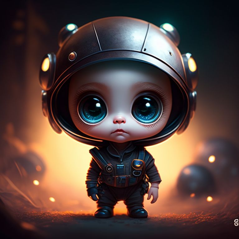 Cute Cartoon Aliens With Big Eyes