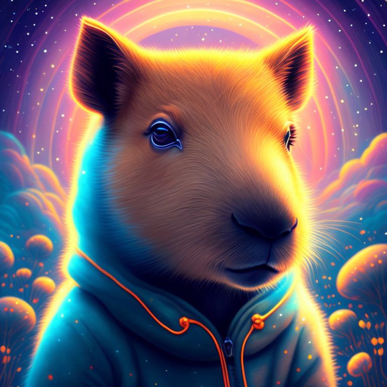 yeapea: adorable capybara in starry night wearing cute eyeglasses and a ...