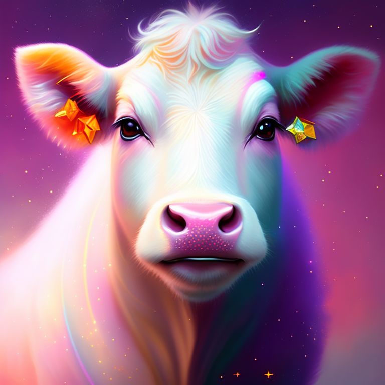 linhtrieu: smiling cow with sparkles