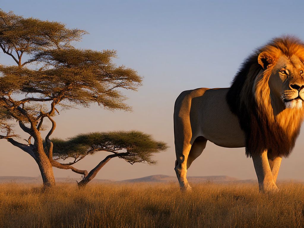 Male Lion Hunting Wallpaper