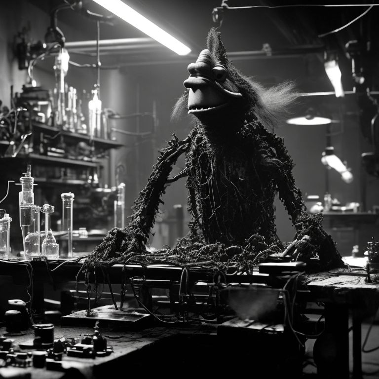 addison: (((A MUPPET-Frankenstein's monster lies motionless on a ...