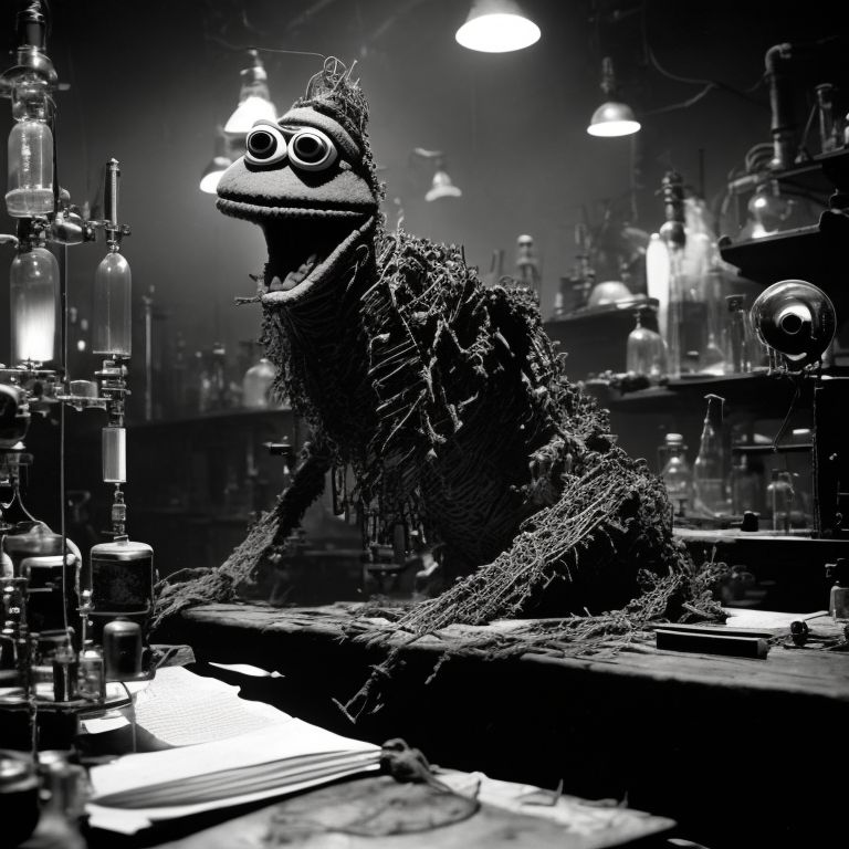 addison: (((A MUPPET-Frankenstein's monster lies motionless on a ...