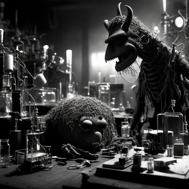 addison: (((A MUPPET-Frankenstein's monster lies motionless on a ...