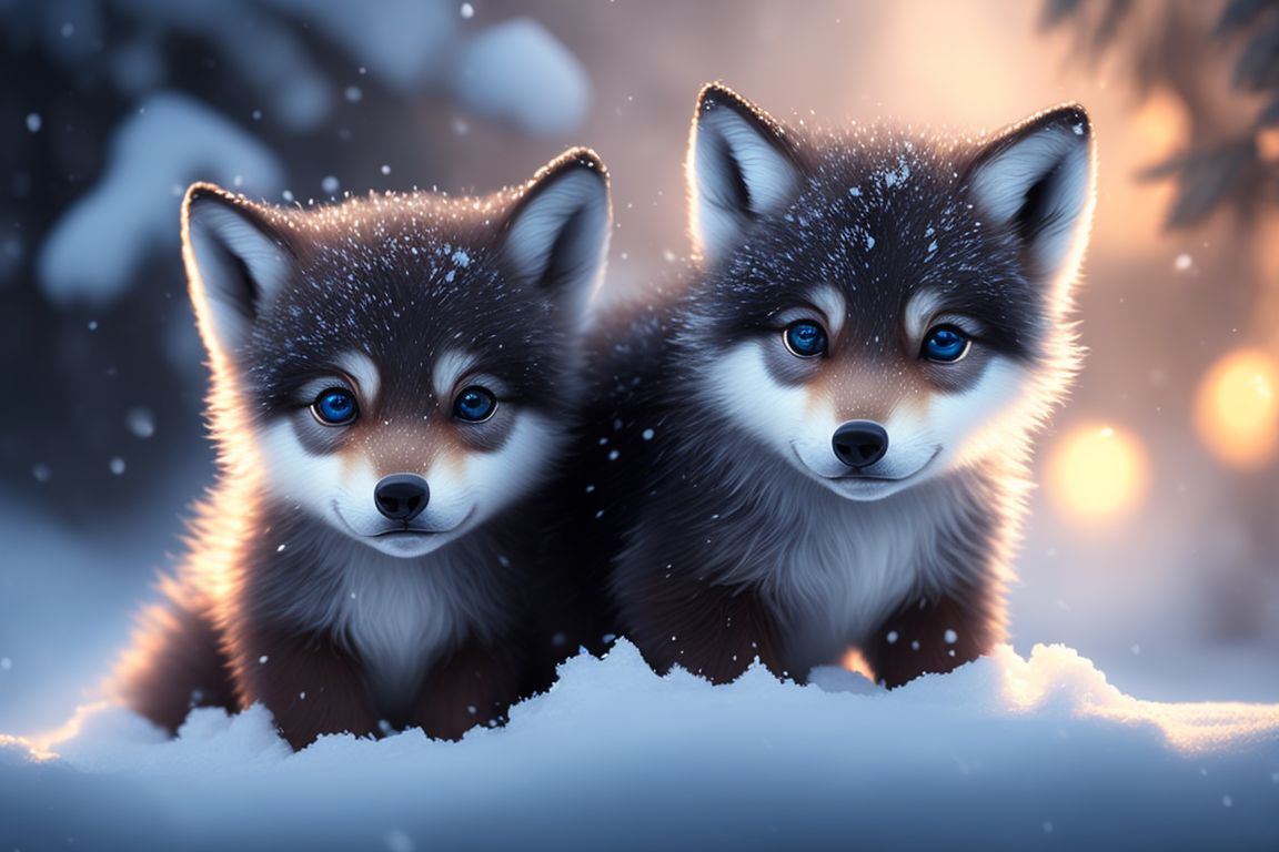 Real Cute Baby Wolves