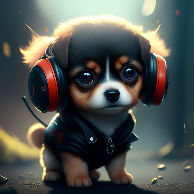 Dog With Headphones Wallpaper