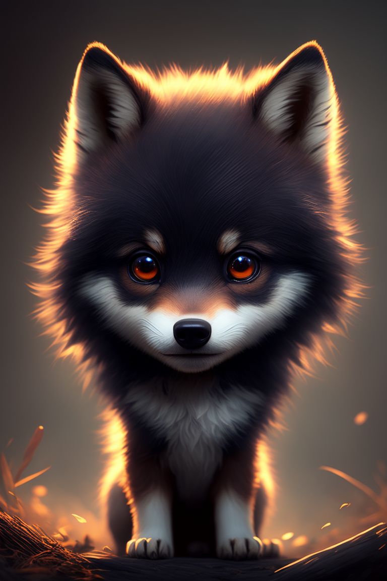 Cute Baby Wolf Drawing