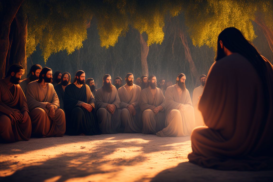 Jesus Praying With His Disciples