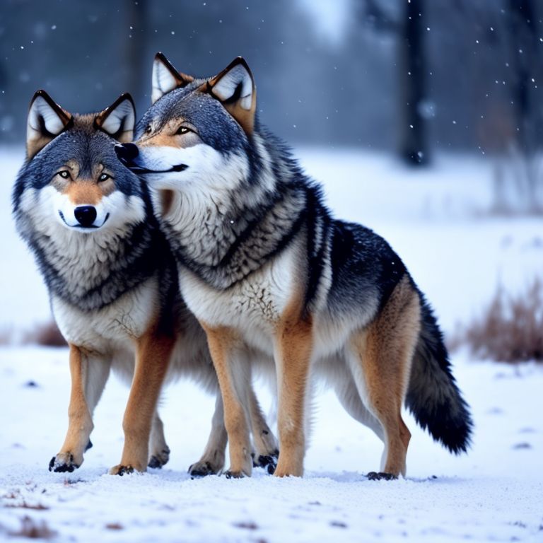 Two Wolves Playing