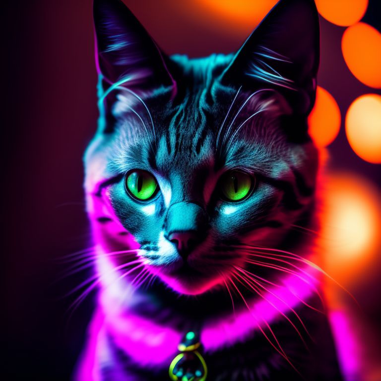 frizzy-sheep151: Neon cat in king dress