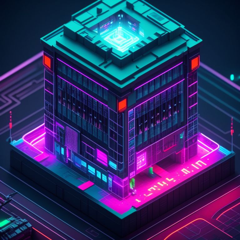 ugly-badger932: cyberpunk building, isometric, sci fi, 8k, 3d render, neon