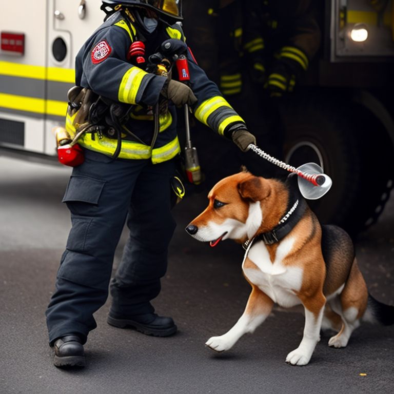 Firefighter Saving Dog