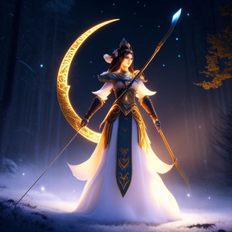 likely-bear620: Generate an image of Mirana from Dota 2 standing in a ...