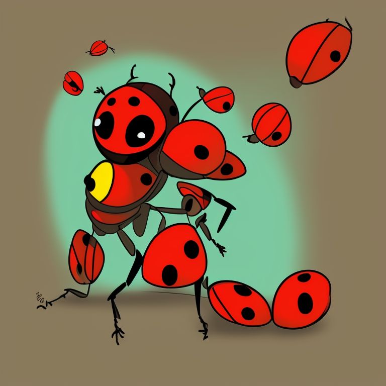 Cartoon Flying Ladybug