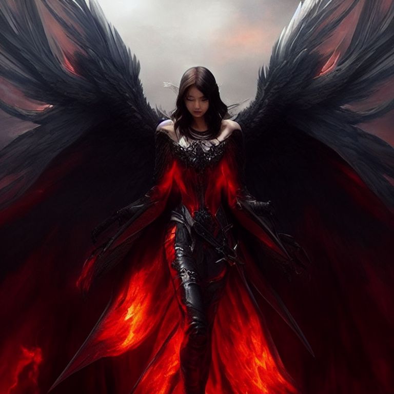 vacant-toad718: Lee dong wook as a dark angel with big black wings with ...