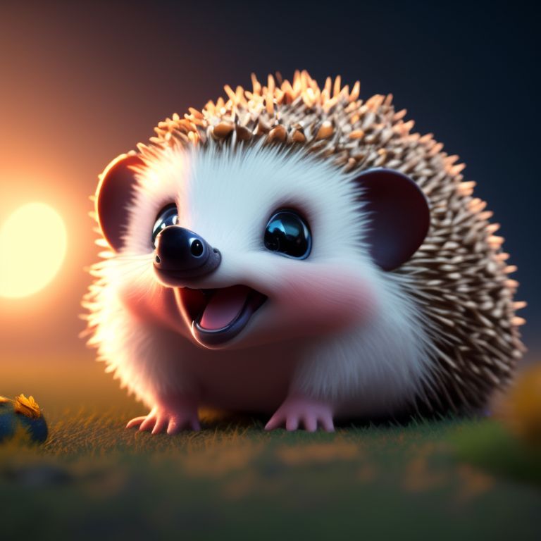 Cute Baby Hedgehog Smiling