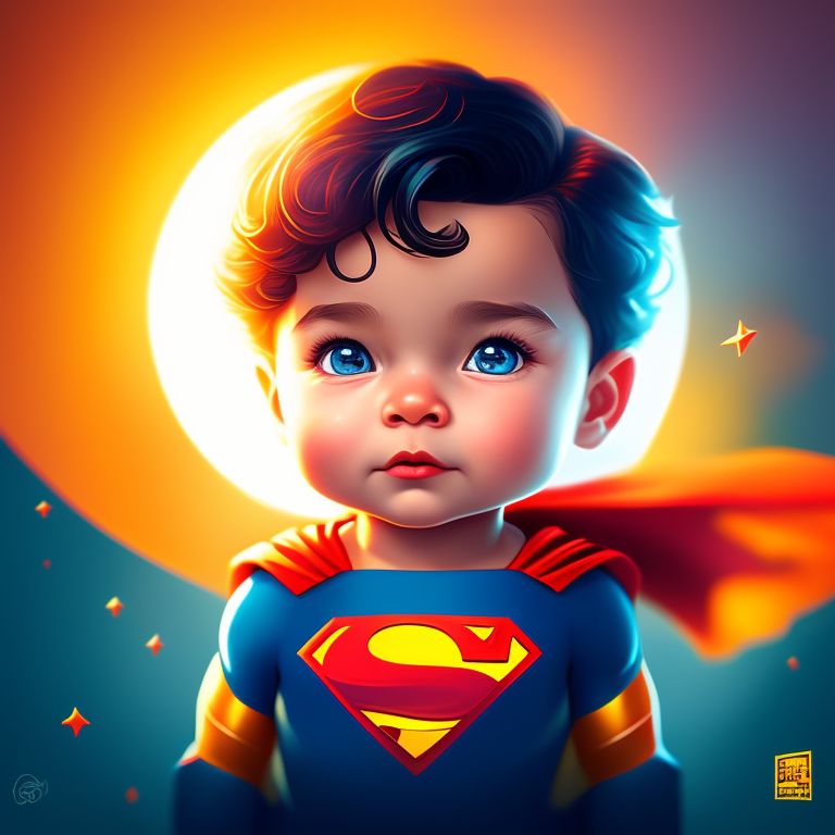Little Superman Clipart Logo