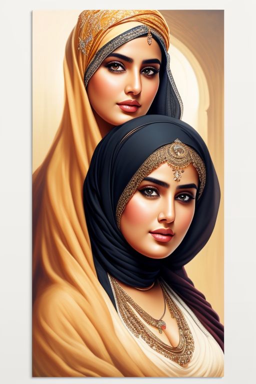 runny-mouse471: an arab plus size woman, highly detailed, elegant ...