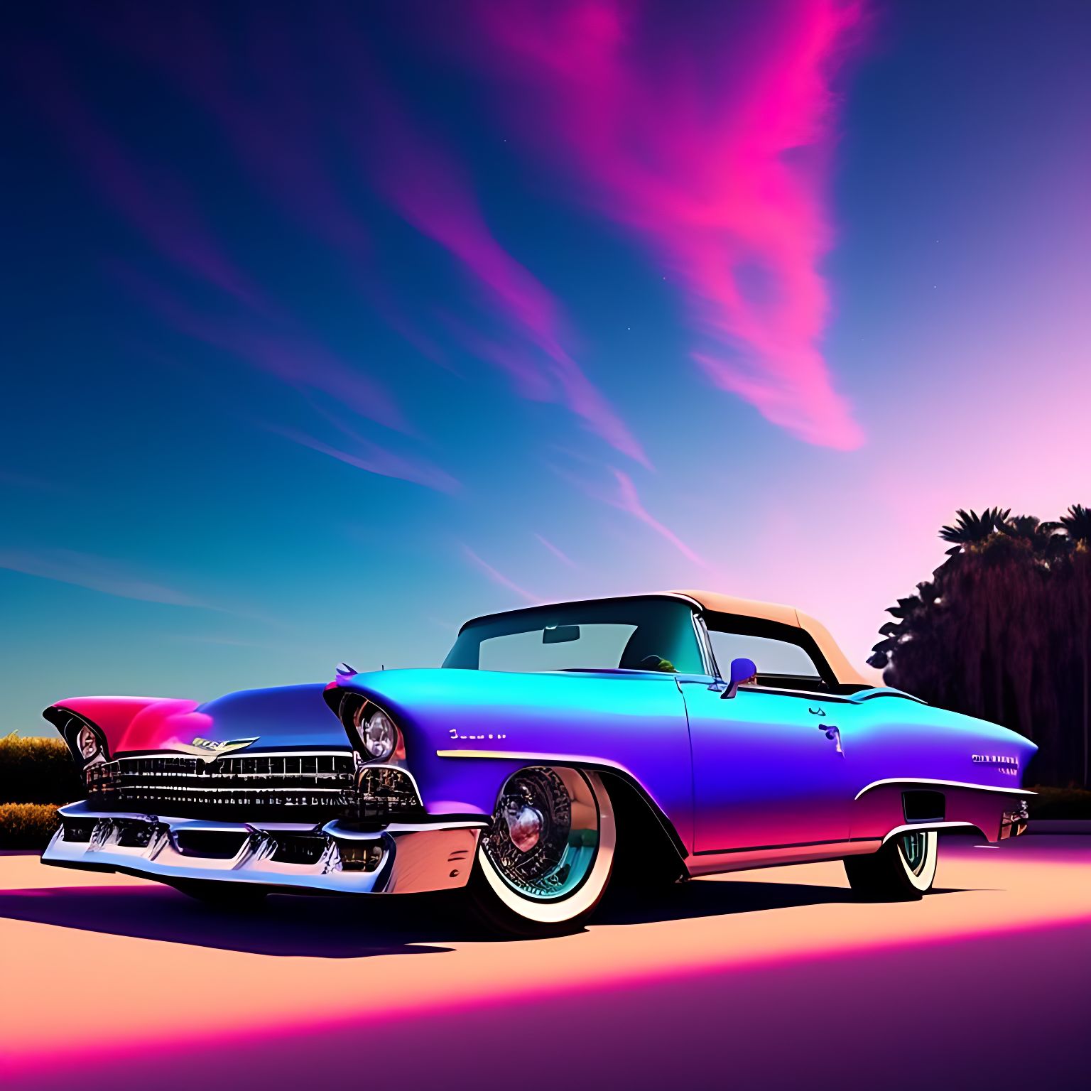 Blue Lowrider Cars Wallpaper