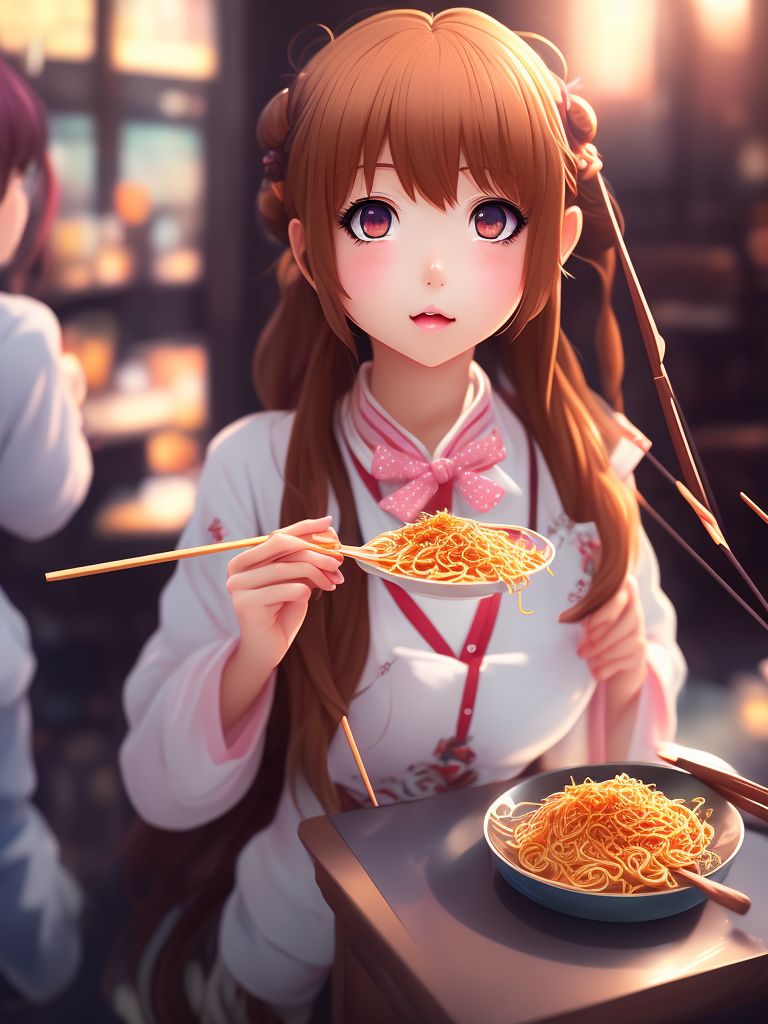 Anime Eating Ramen