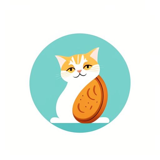 gotlfar: a cat in the shape of bread. logo for animal nutrition coach