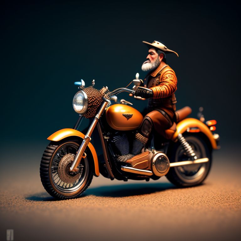 Zape: mid aged man, brown, small beard, sharp face, harley-davidson look