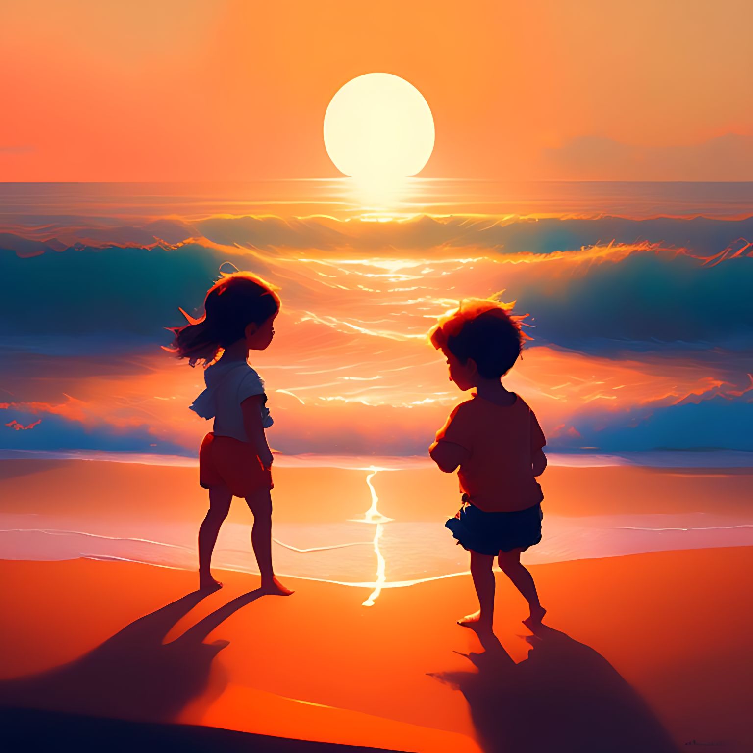 great-eland223: Kids playing at the beach