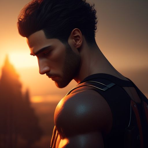 anxious-gaur931: man, standard pose, t-pose, side pose, side view ...