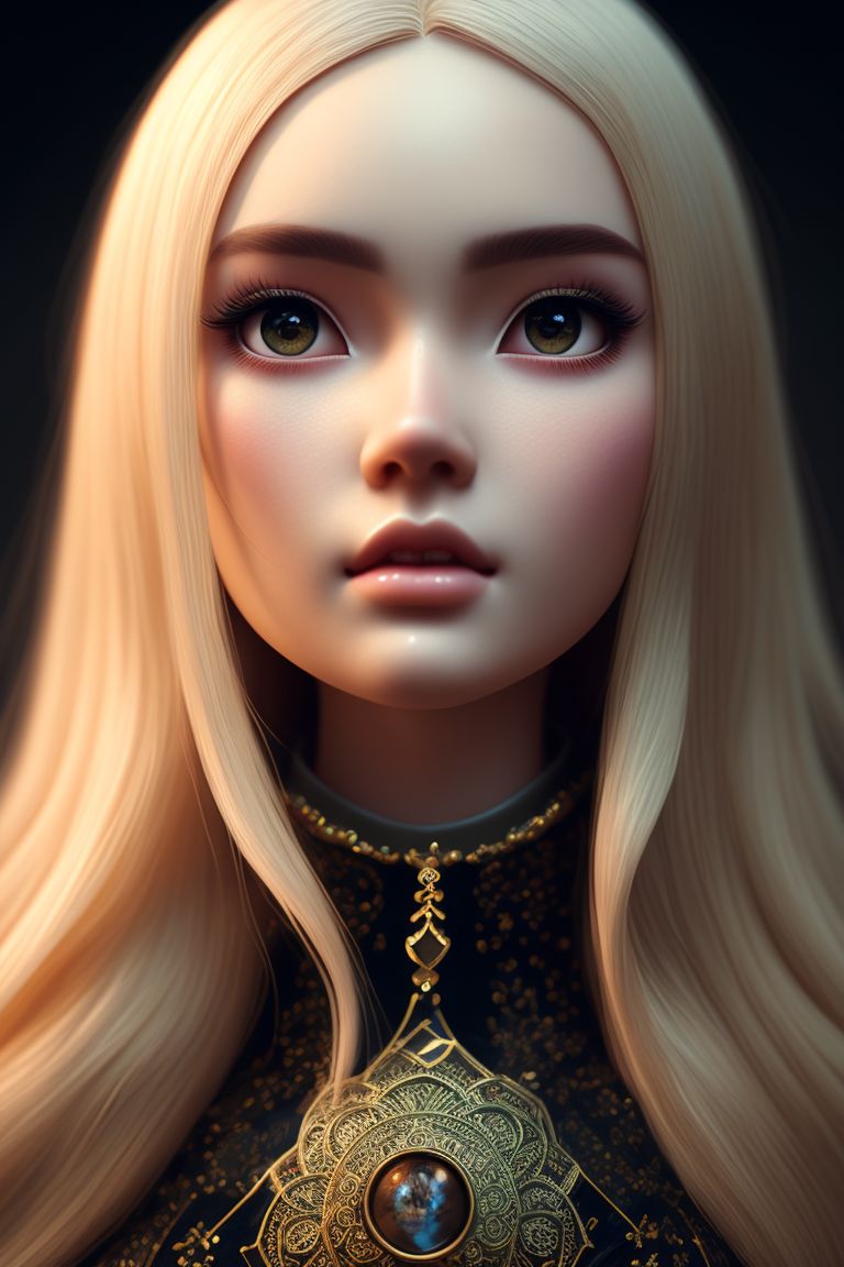 slow-marten172: blonde woman, round face, small brown eyes, pointed ...