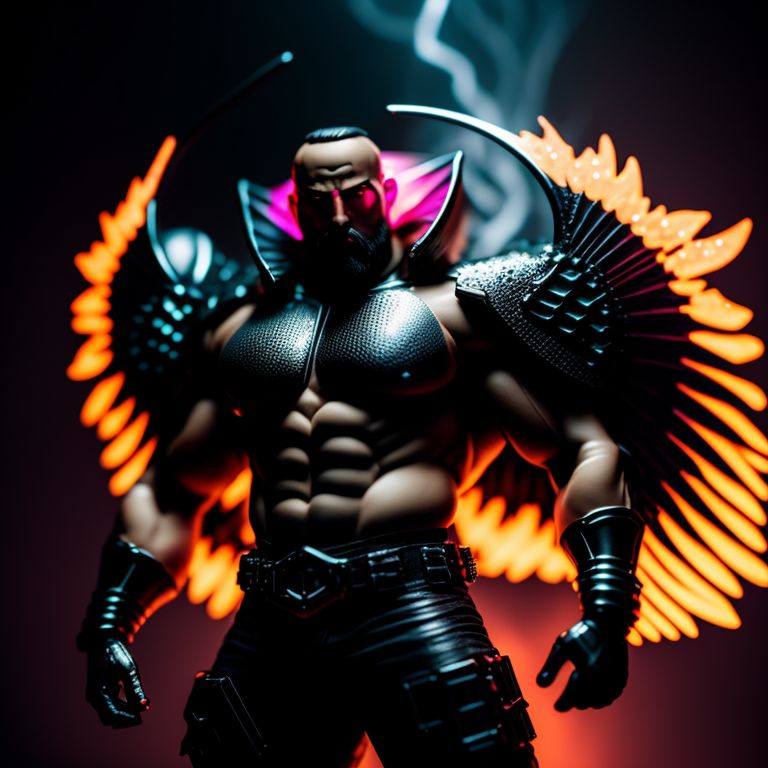 pastel-skunk778: beautiful huge muscle angel with huge furry wings red ...