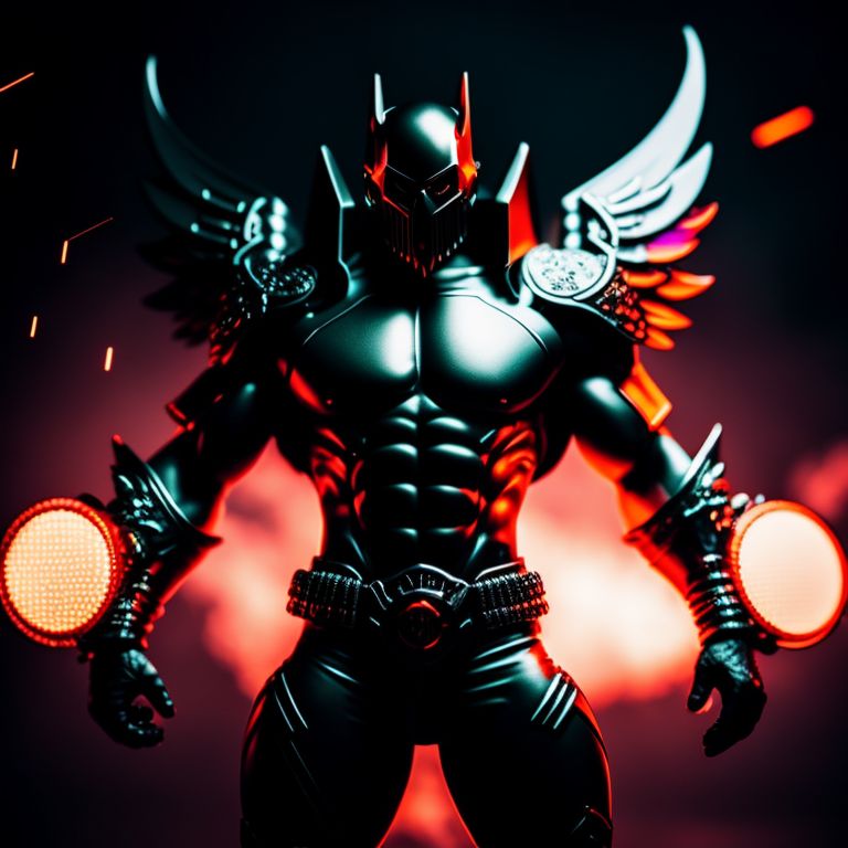 pastel-skunk778: beautiful huge muscle angel with huge furry wings red ...