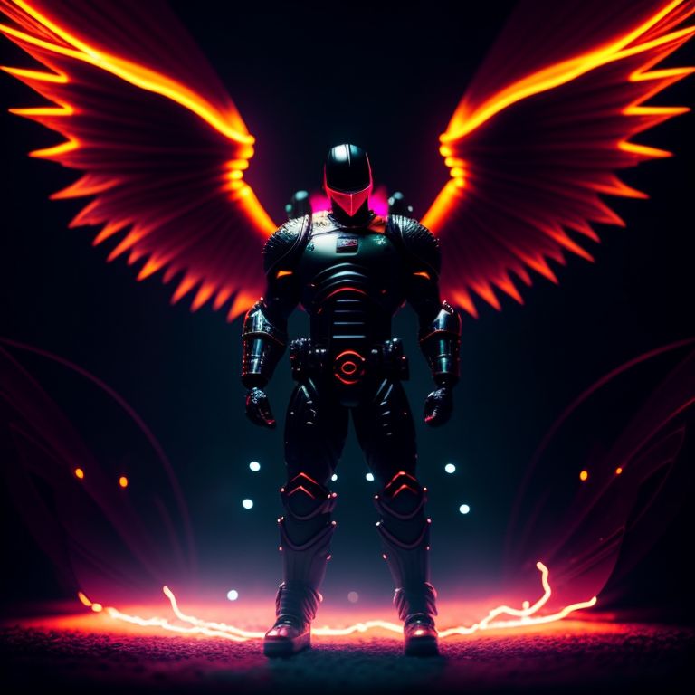 pastel-skunk778: beautiful huge muscle angel with huge furry wings red ...