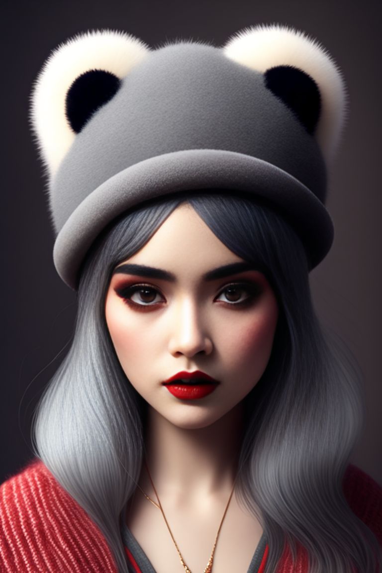 wry-wolverine93: woman with soft features, grey hair, long lashes, grey ...