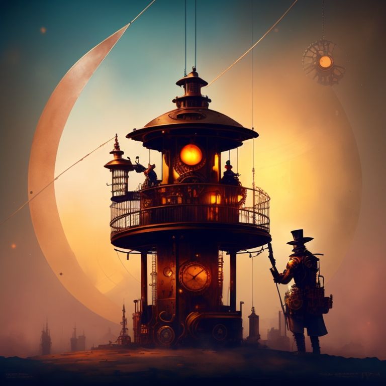 tepid-falcon334: Steampunk robot automaton conductor in a conductor's ...