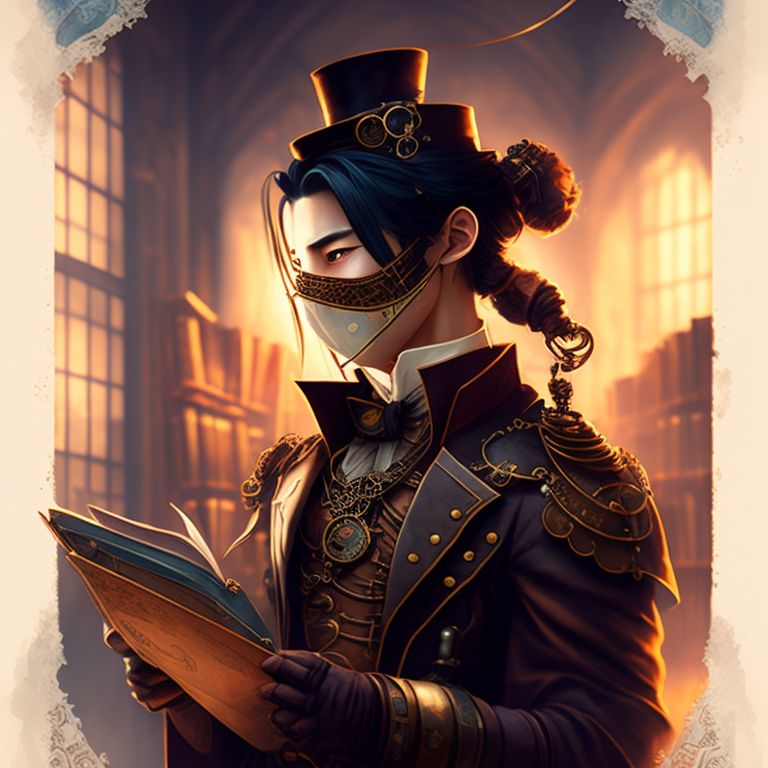tepid-falcon334: Steampunk lan Zhan in library, concept art in ...