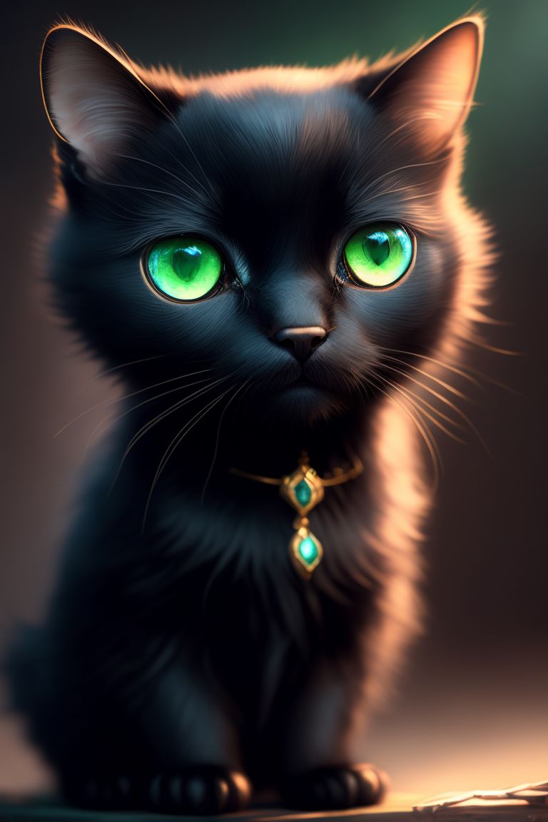 Cute Black Cat Blue Eyes