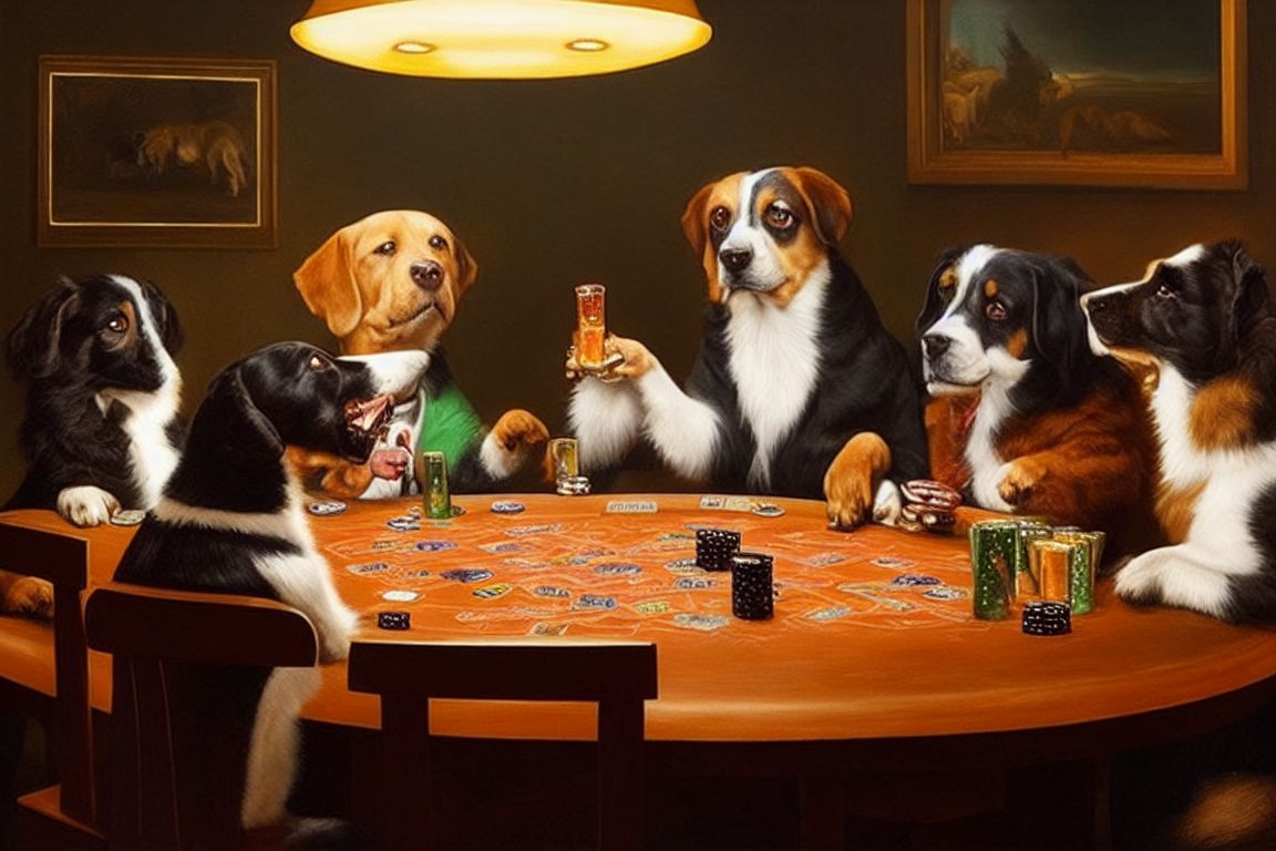 Classic Dogs Playing Poker