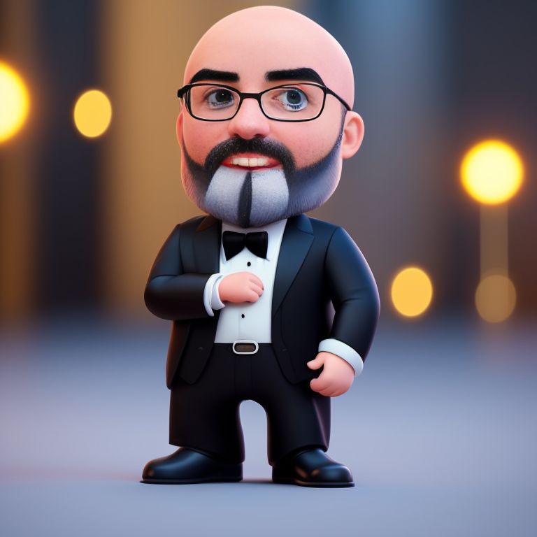 icy-locust852: Bald and bearded chibi on an executive suit with ...