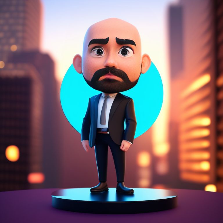 icy-locust852: Bald and bearded chibi on an executive suit with ...