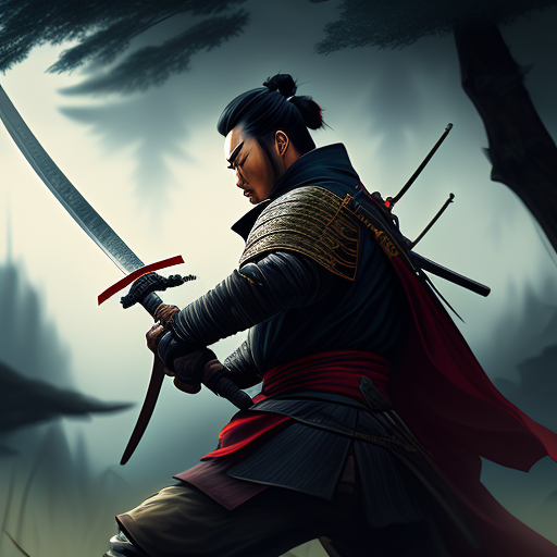 mushy-human724: Samurai running through the woods