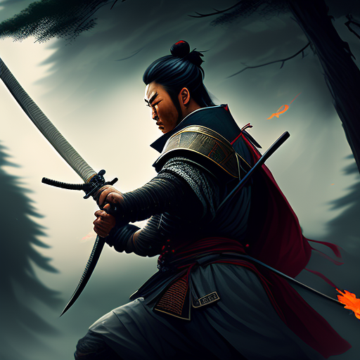 mushy-human724: Samurai running through the woods
