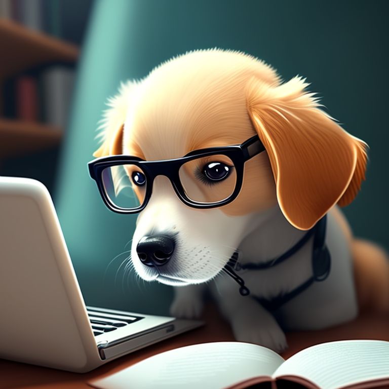 Dog On Computer Glasses