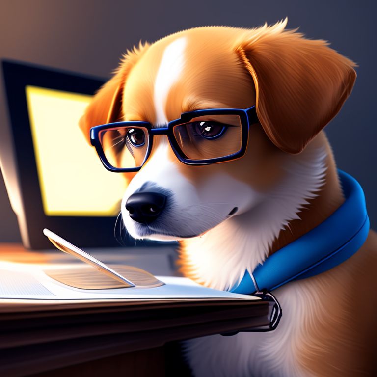 Dog On Computer Glasses