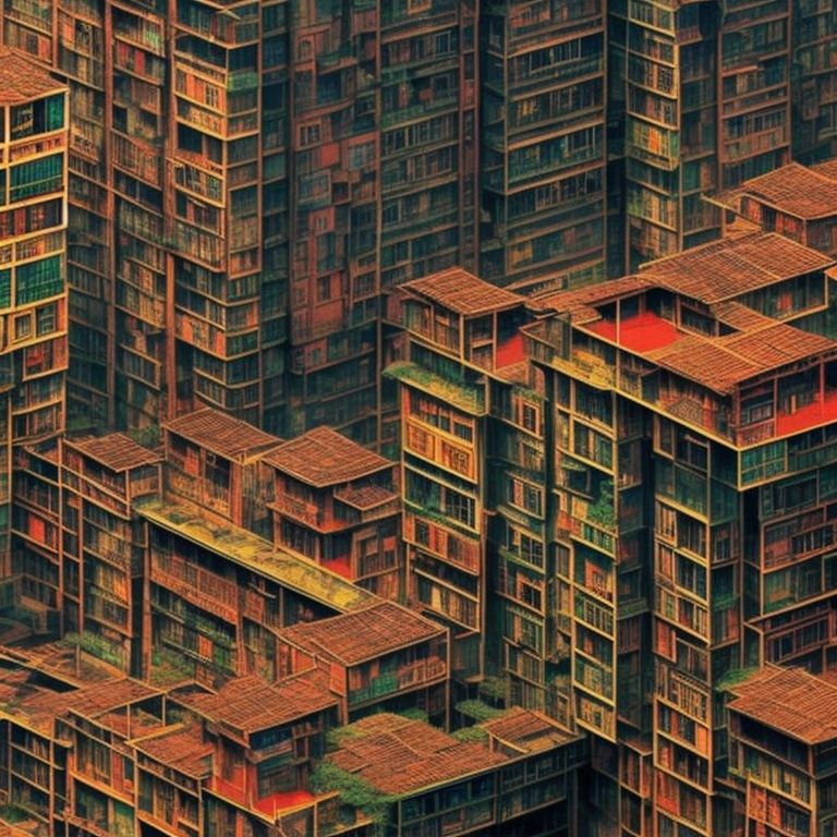 sethmillstein: incredibly detailed illustration of kowloon walled city
