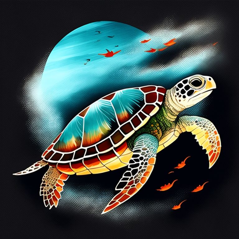 Colorful Sea Turtle Paintings
