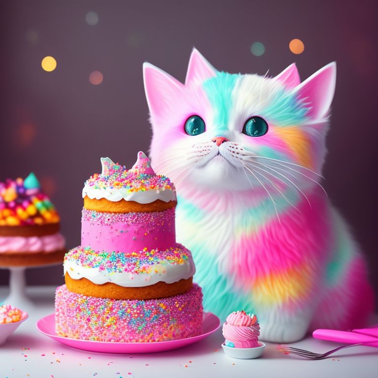 Cat Eating Cake