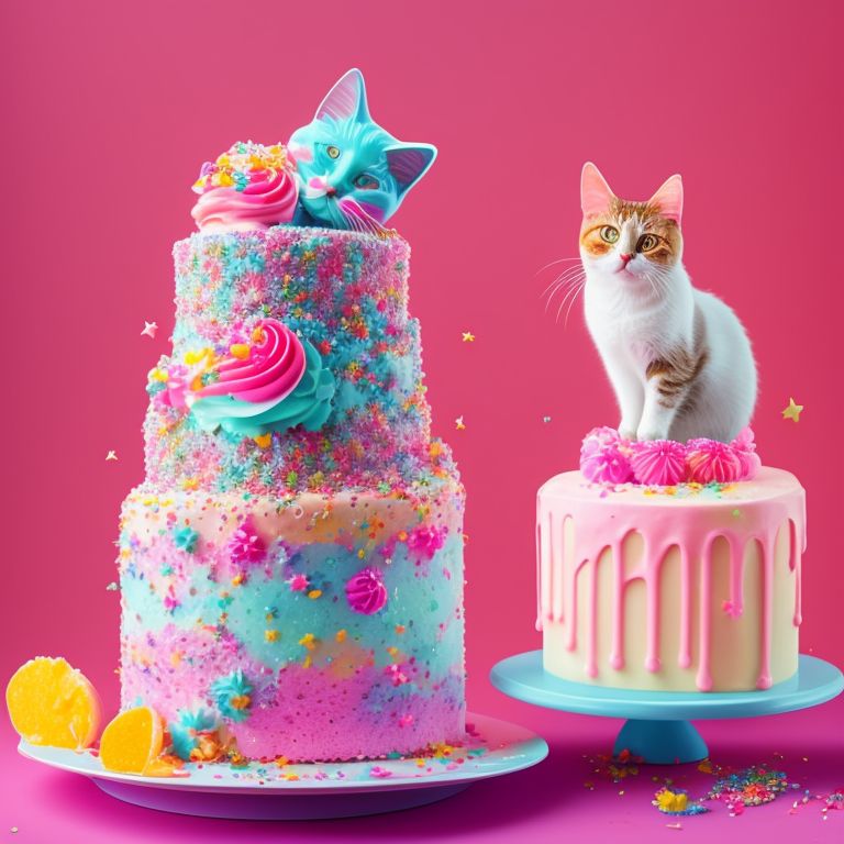 Cat Eating Cake