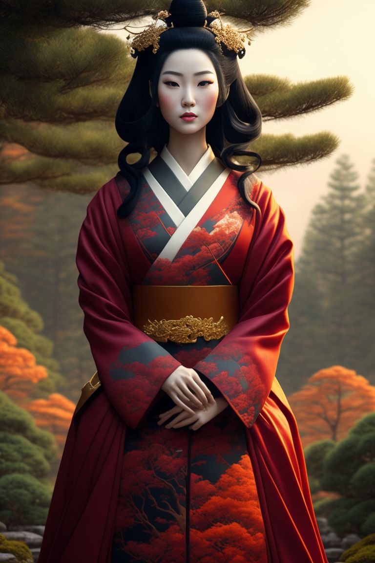 MasterxTH: painting of a geisha with european features entering a ...