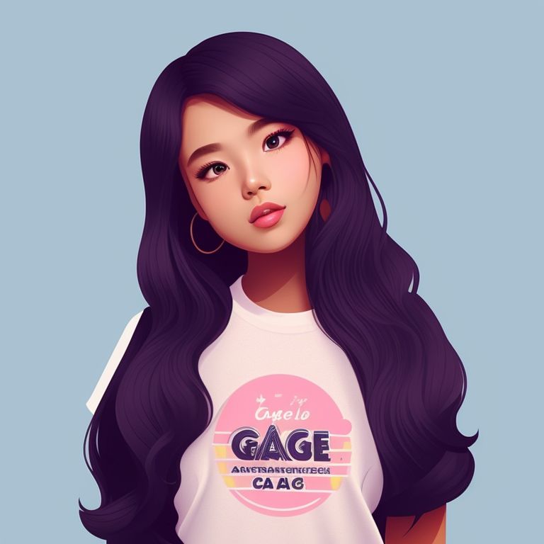 false-ibex383: A cute girl wearing T-shirt with words “gayle gago”