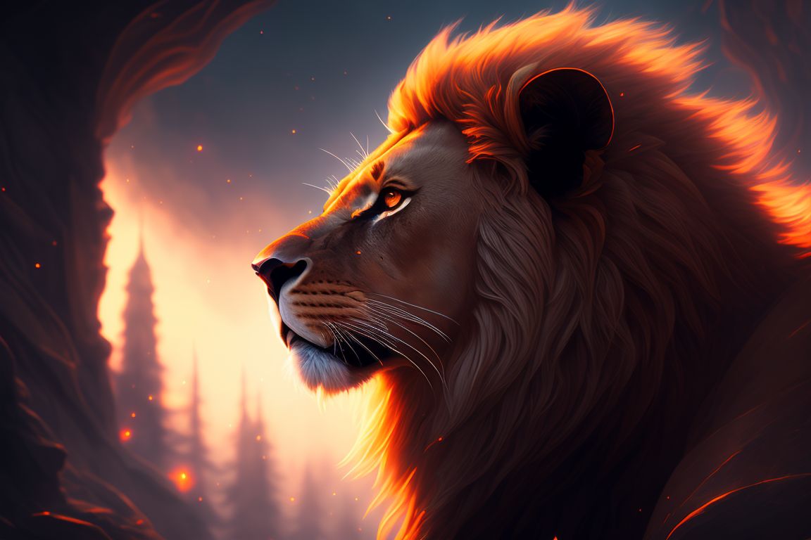 Fire Lion Wallpaper